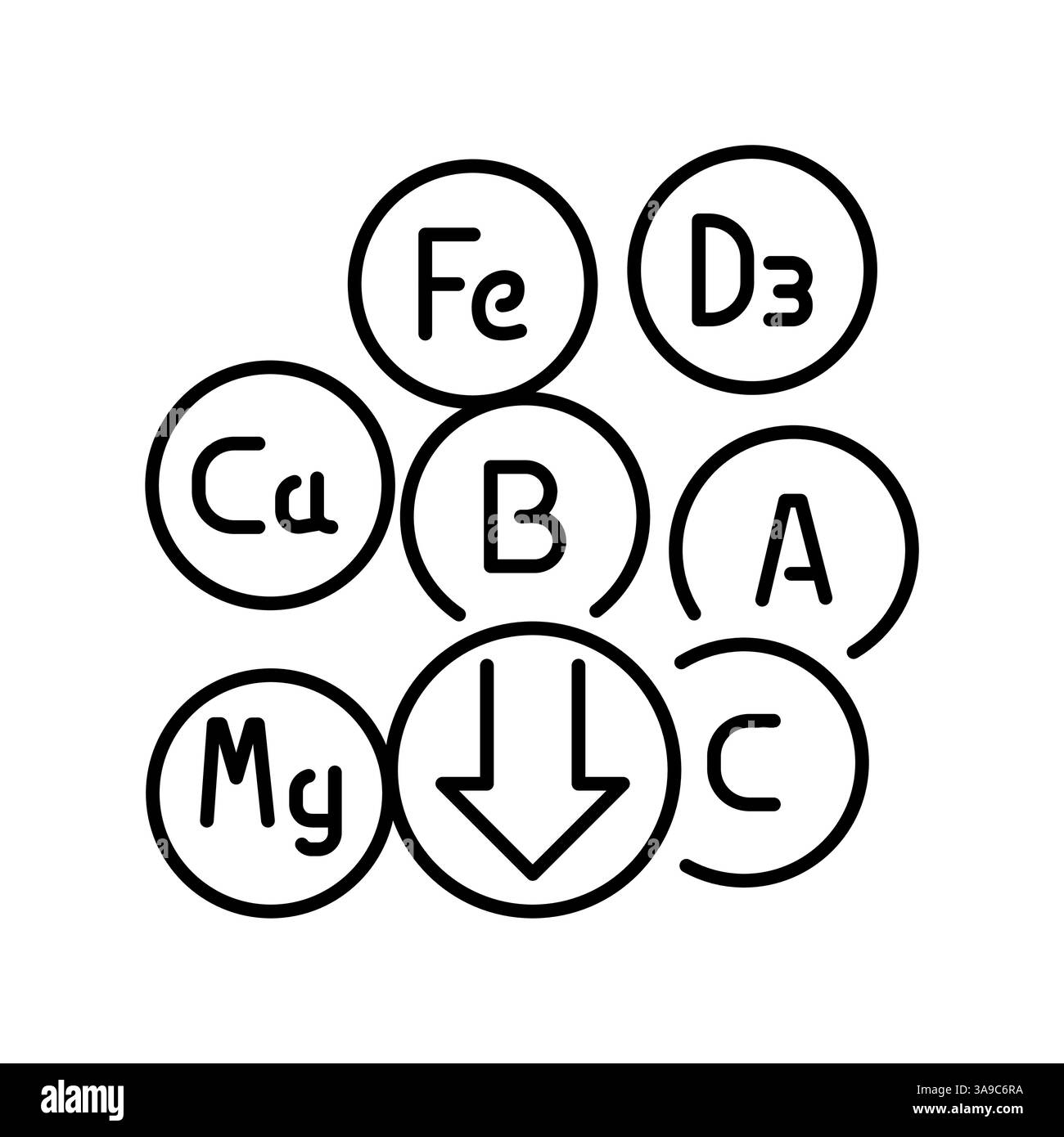 Vitamin deficiency black line icon. Vector isolated element ...