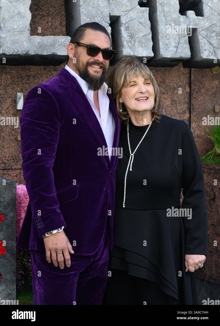 London, UK. March 30th, 2025. Jason Momoa and his mother Coni Momoa ...