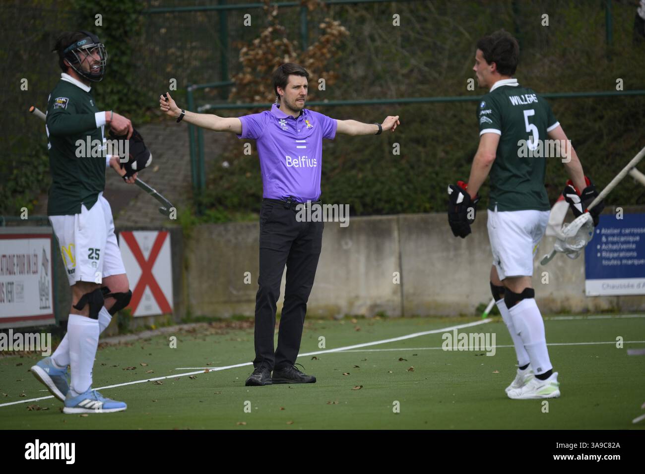 Brussels, Belgium. 30th Mar, 2025. Referee Michael Pontus reacts during ...