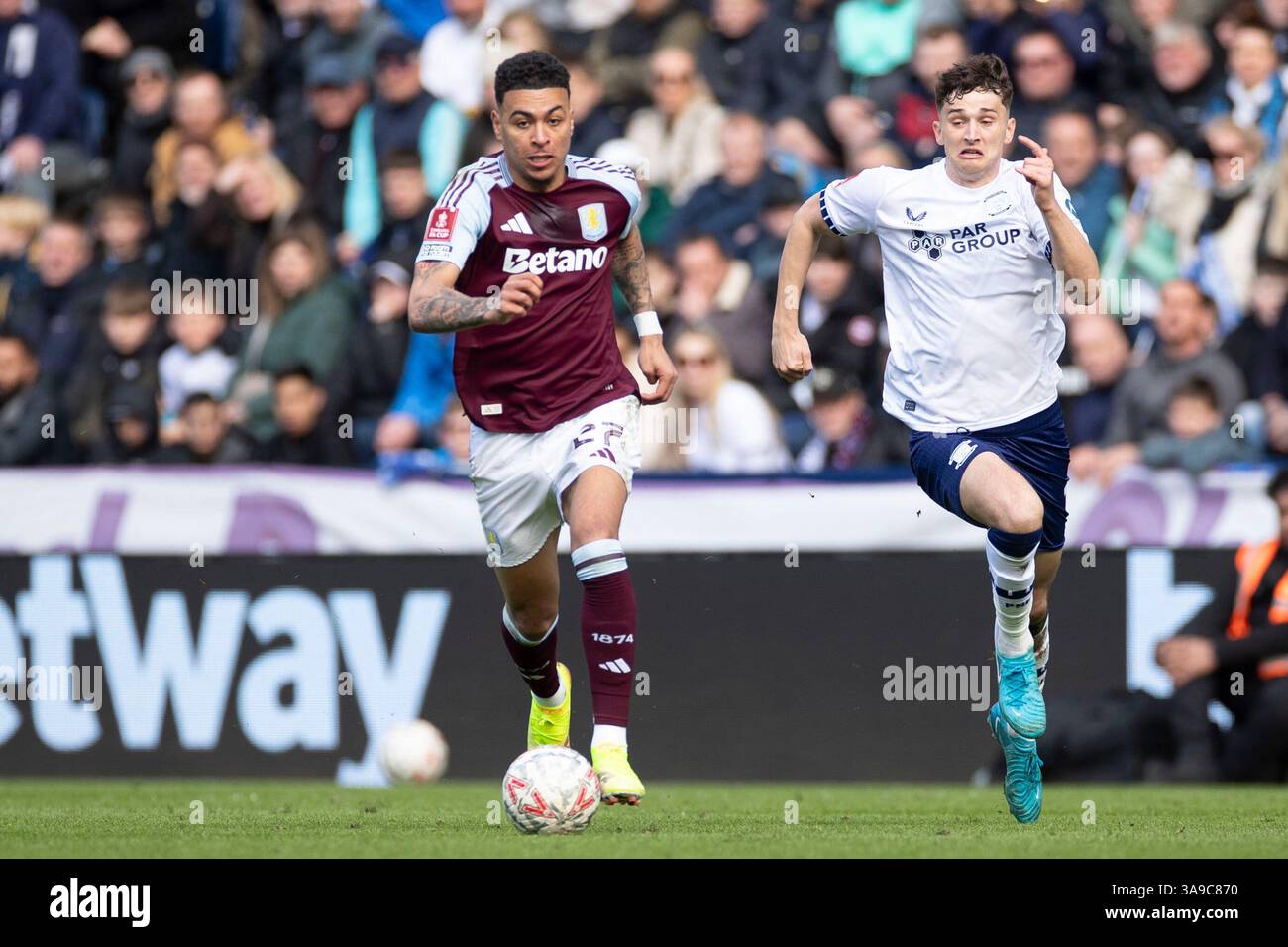 Deepdale, Preston on Sunday 30th March 2025. Preston, Lancashire, UK. 30th Mar, 2025. Morgan ...