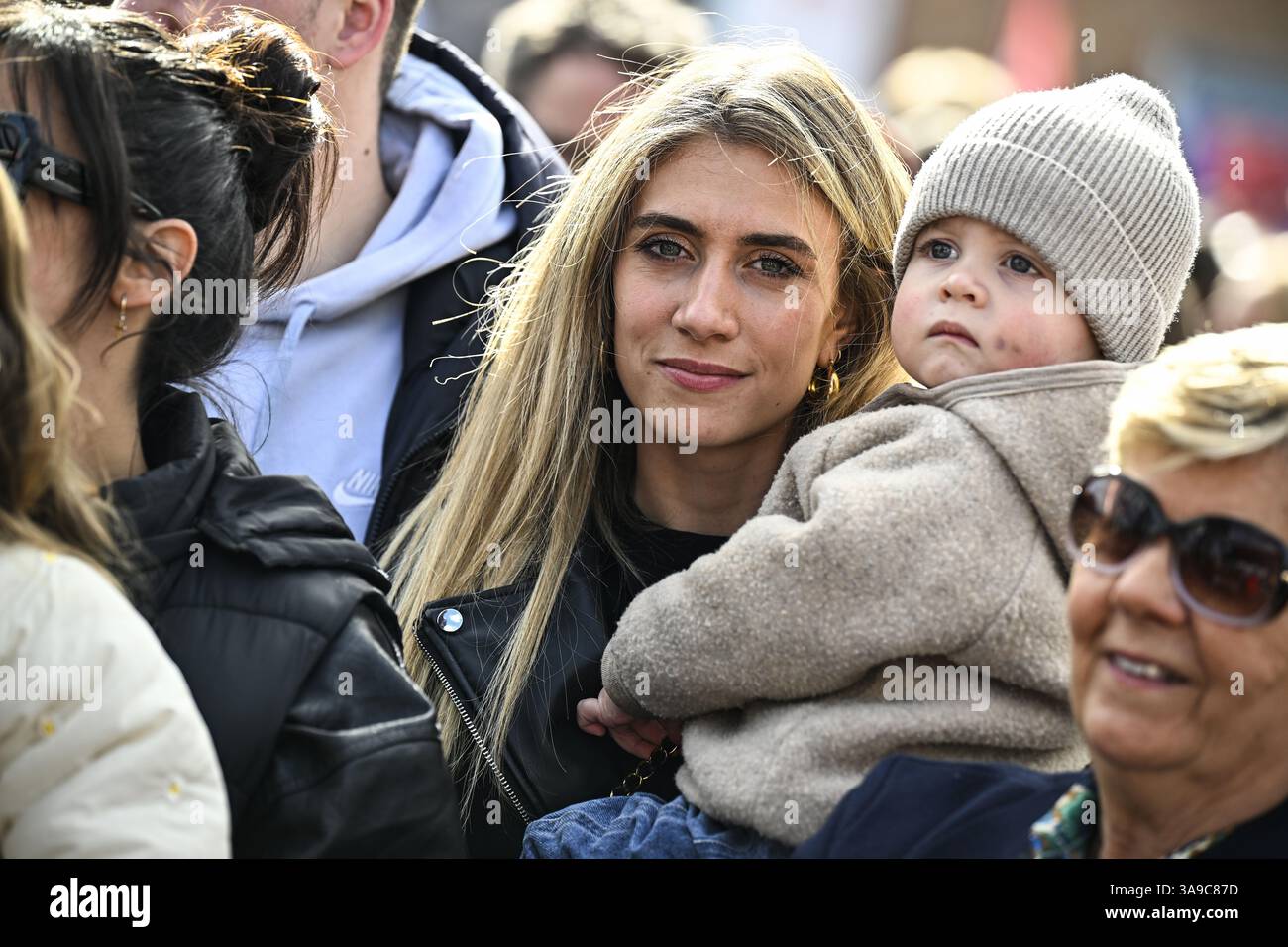 Wevelgem, Belgium. 30th Mar, 2025. Tim Merlier and Cameron ...