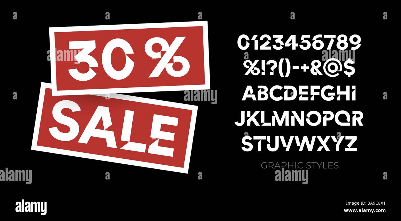 Geometric Font for Sale Headline and Sport Lettering. Modern retail ...