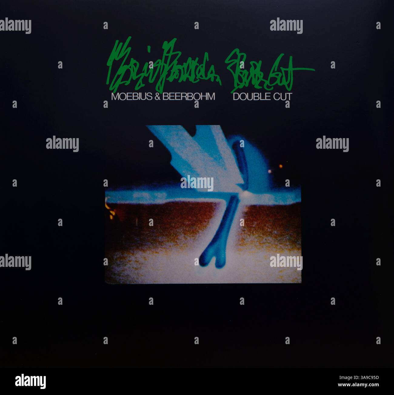 Vintage vinyl record cover, Moebius & Beerbohm, Double Cut, 1983, Reissue Stock Photo - Alamy