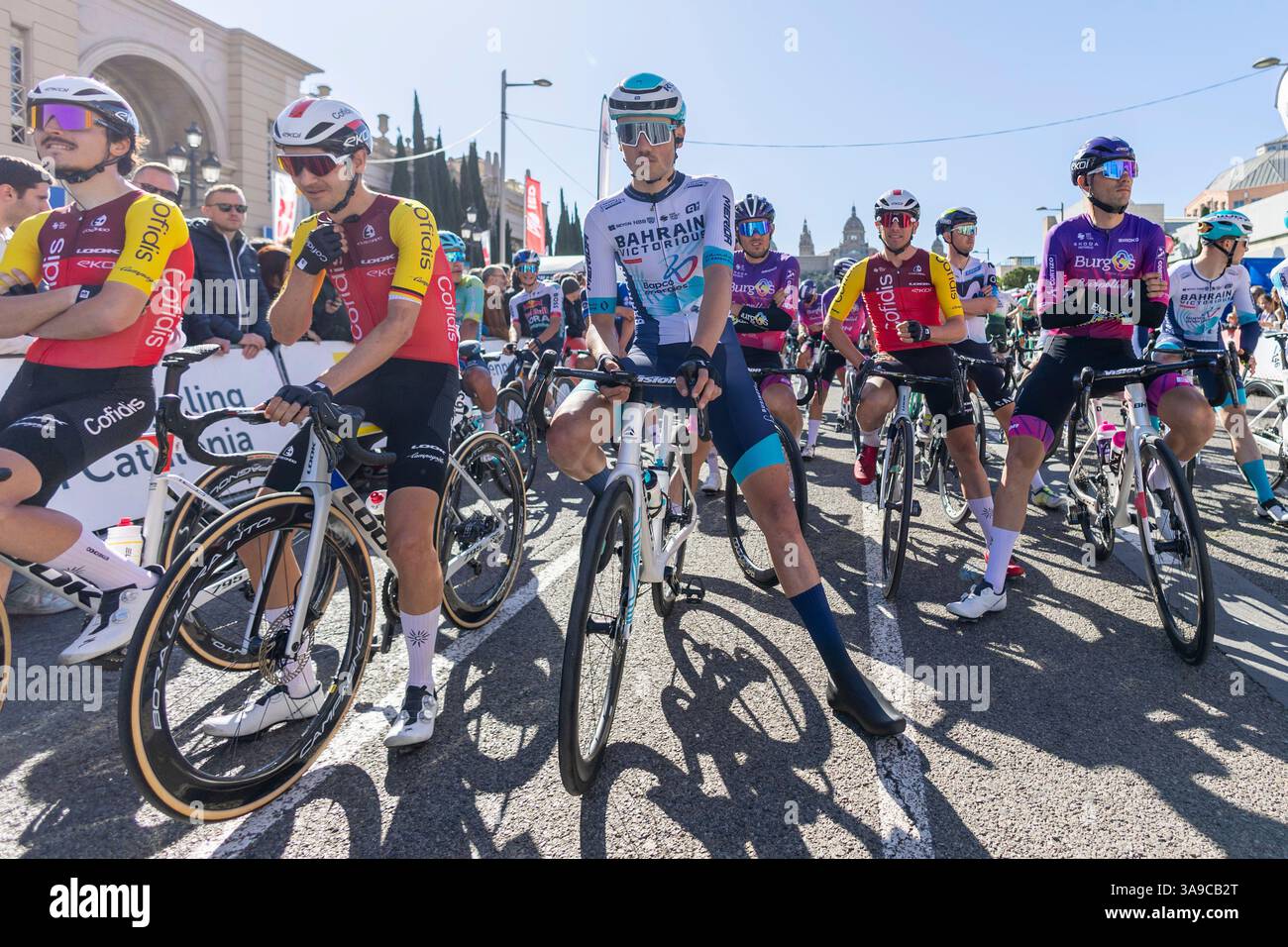 BARCELONA, SPAIN - MARCH 30: Lenny Martinez of team Bahrain ...