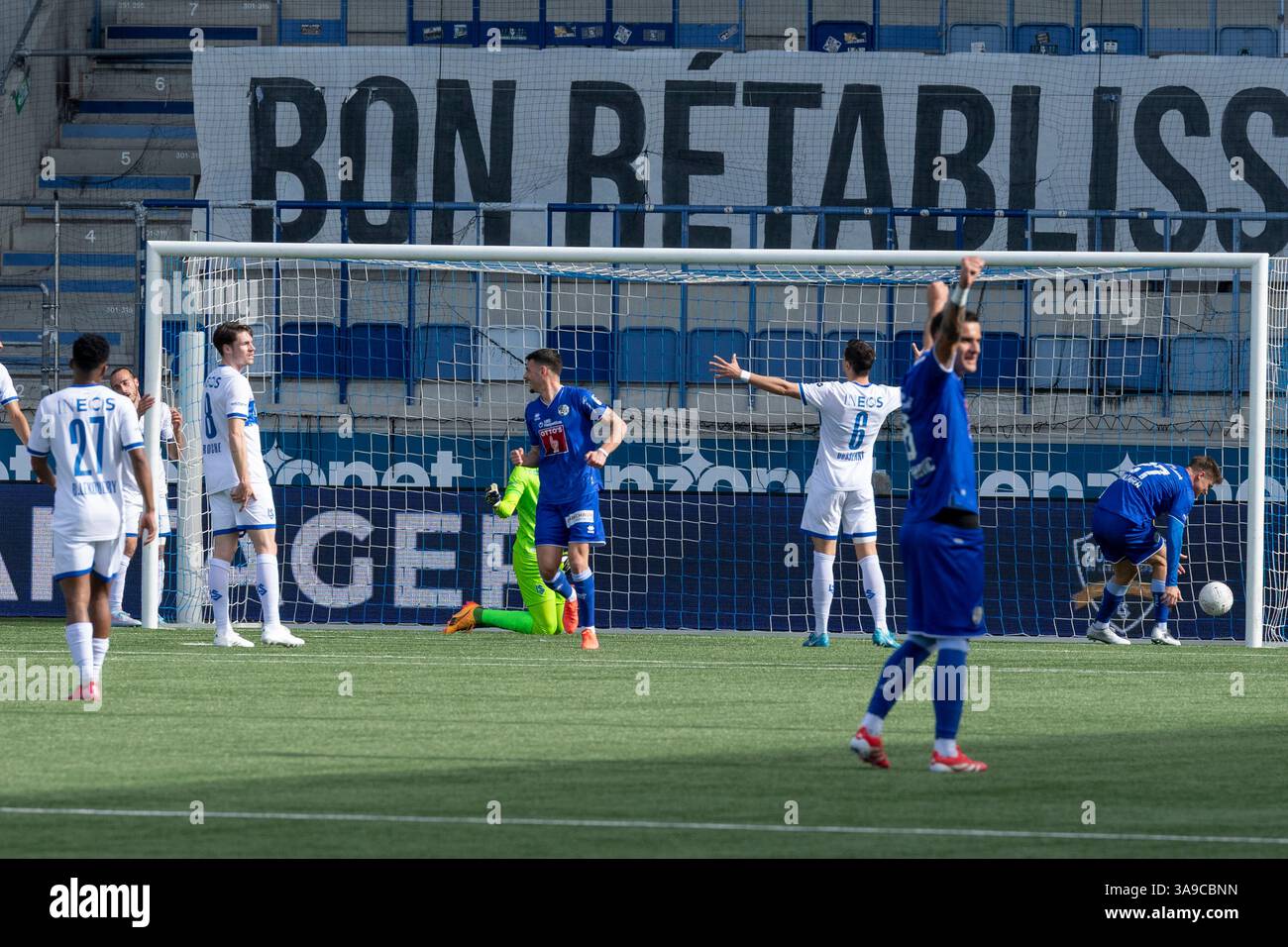 Lausanne, Switzerland. 30 March, 2025: team celebrates goal by Bung ...