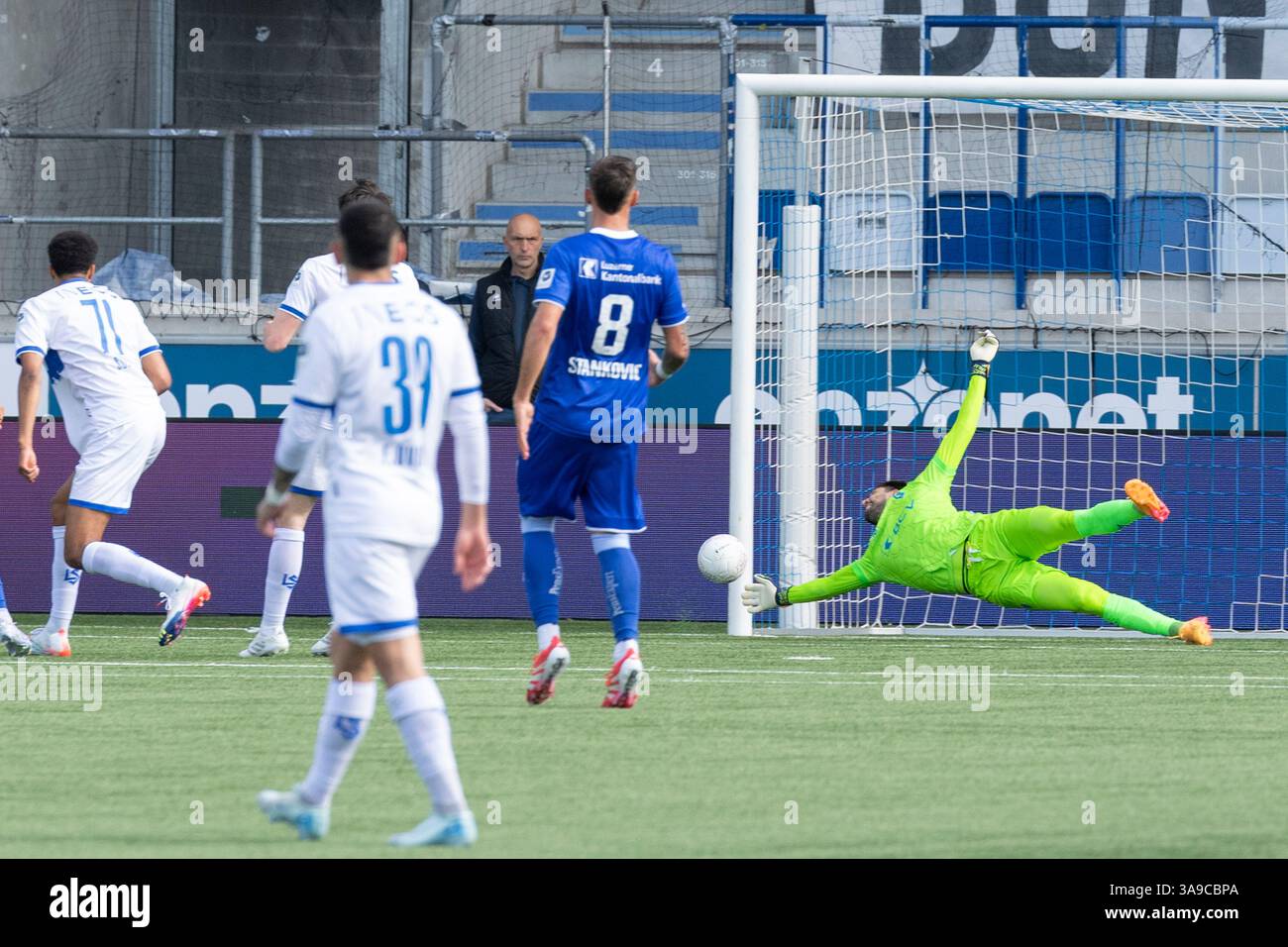 Lausanne, Switzerland. 30 March, 2025: Karlo Letica (goal keeper) of FC ...