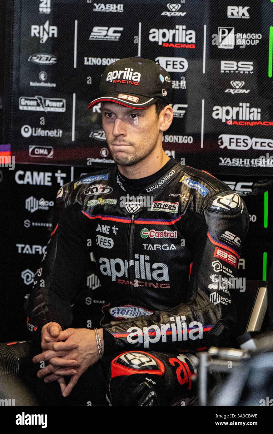 March 30, 2025, Austin, Texas, U.S: 32 LORENZO SAVADORI Aprilia Racing ...