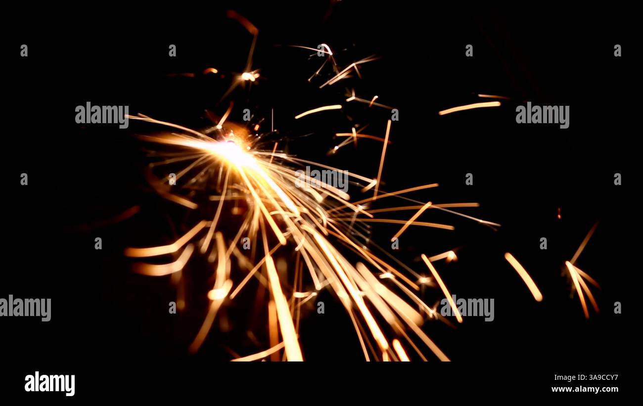 Metall cutting sparks with gas welding Stock Photo - Alamy