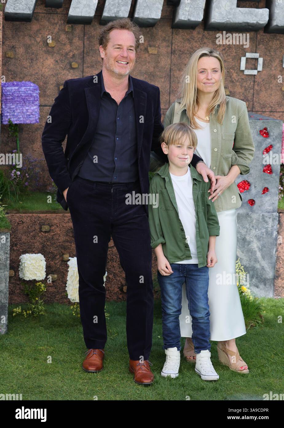 LONDON, ENGLAND: 30th March 2025: Adam James, Victoria Shalet attended A Minecraft Movie on ...