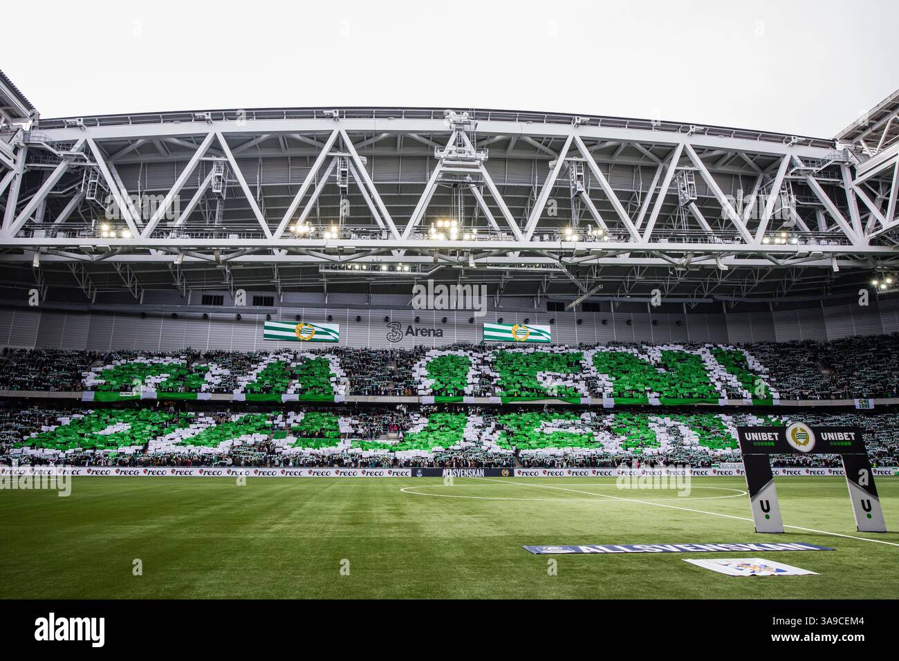250330 3Arena med tifo inför fotbollsmatchen i Allsvenskan mellan ...