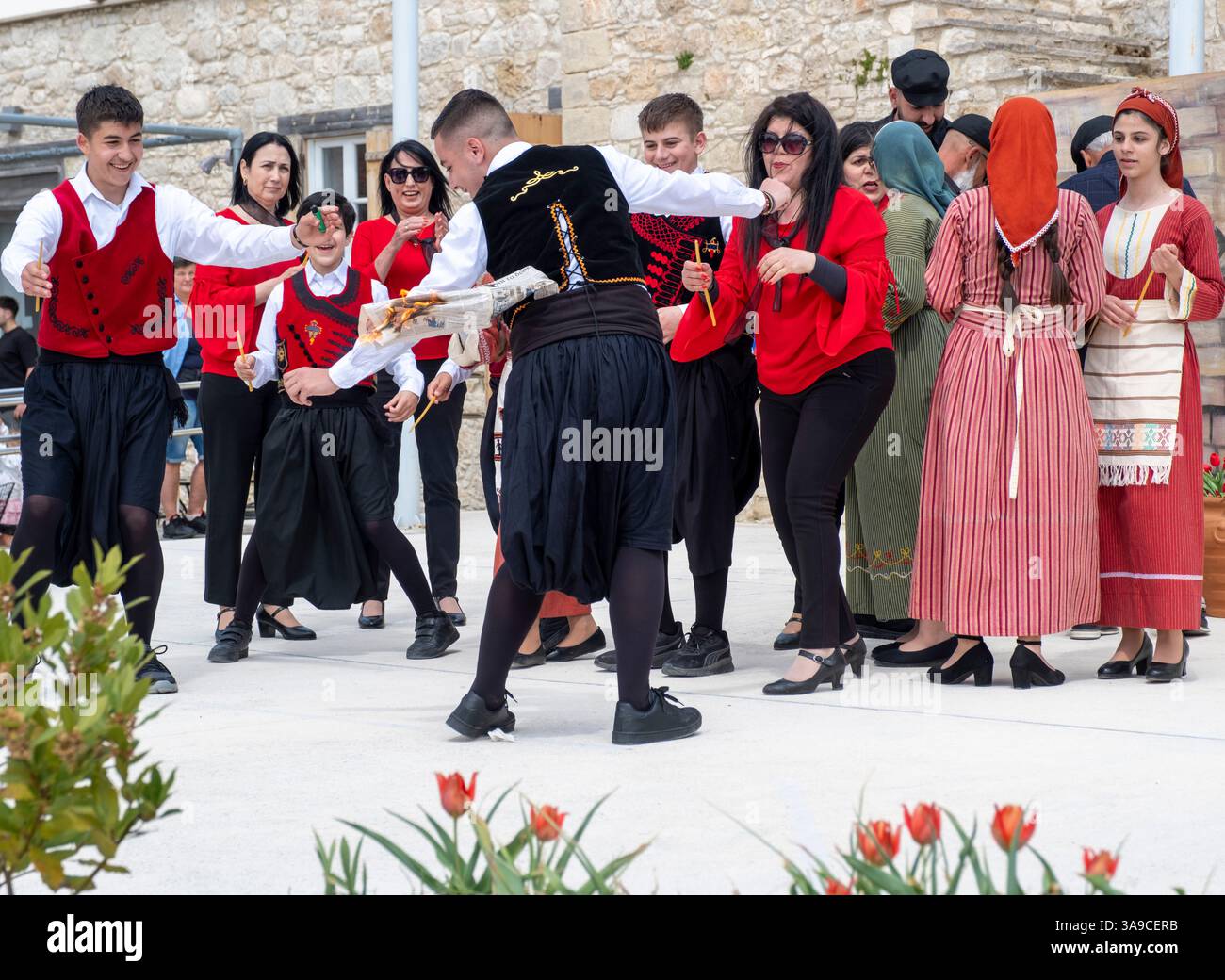 Folk dancers polemi tulip festival hi-res stock photography and images ...