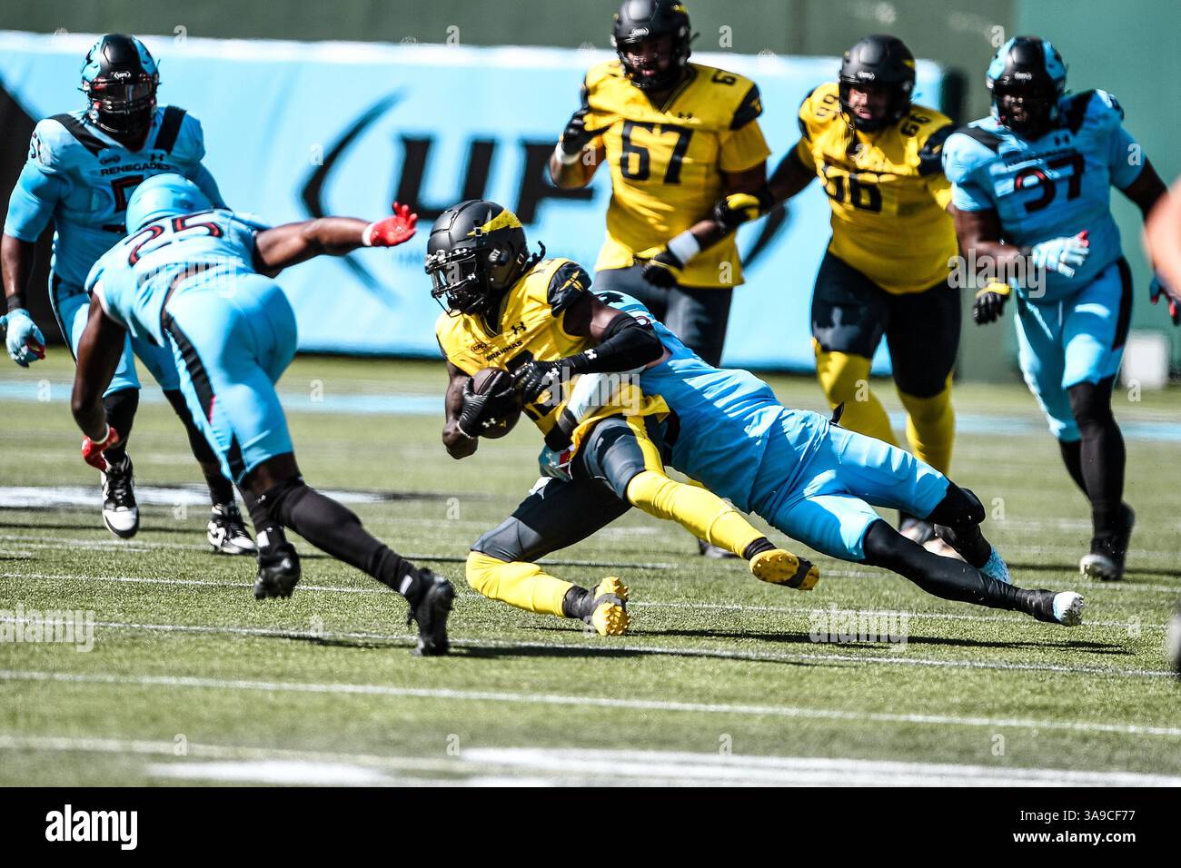 March 29, 2025, Arlington, Texas, USA: S.A. Brahmas #13 WR Jontre ...