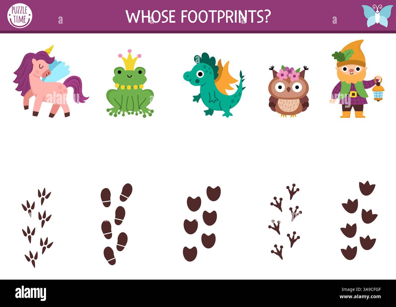 Woodland fairy matching activity with magical creatures and their ...
