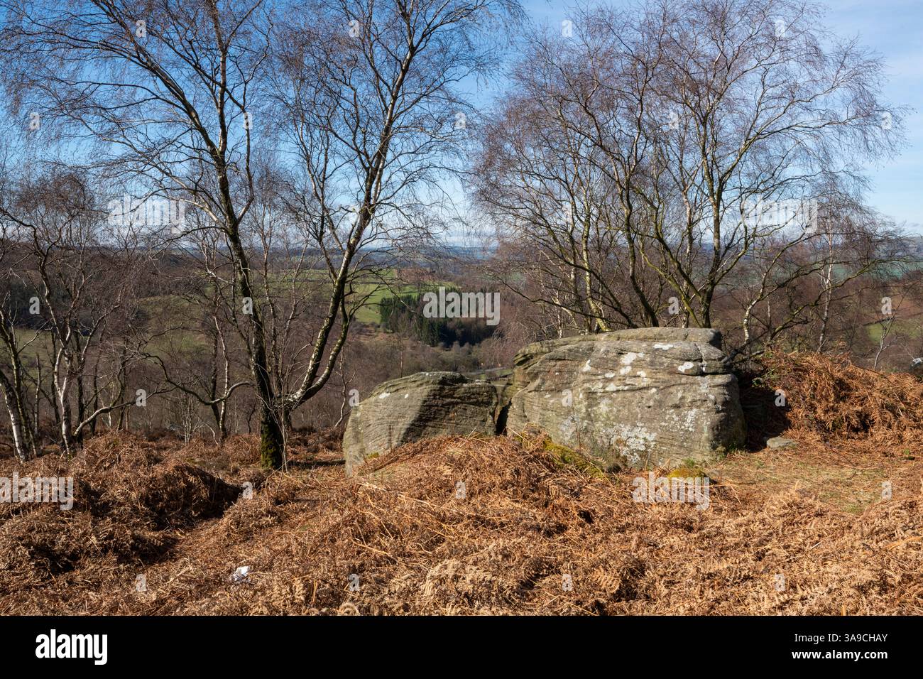 View from Birchen Edge in the Peak District national park, Derbyshire ...