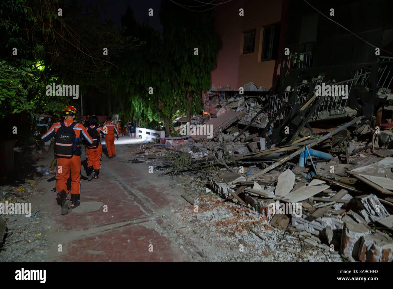 Mandalay, Myanmar. 30th Mar, 2025. Members of the China Search and ...