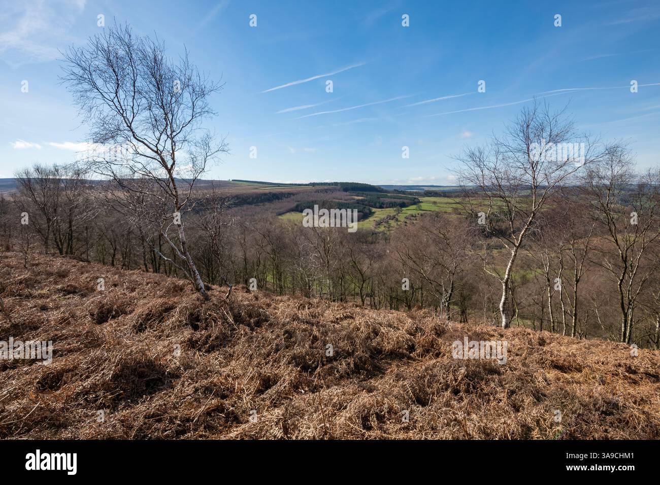 View from Birchen Edge in the Peak District national park, Derbyshire ...