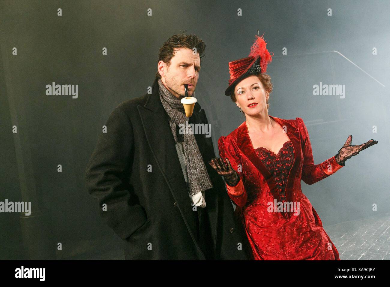 Jason Durr (Sherlock Holmes), Tanya Franks (Irene Adler) in SHERLOCK ...