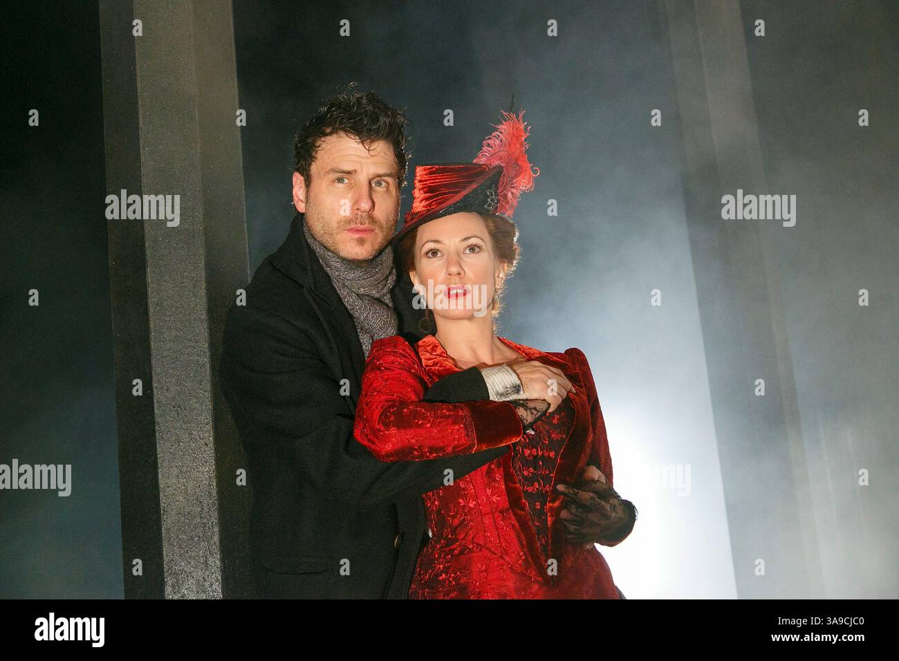 Jason Durr (Sherlock Holmes), Tanya Franks (Irene Adler) in SHERLOCK ...