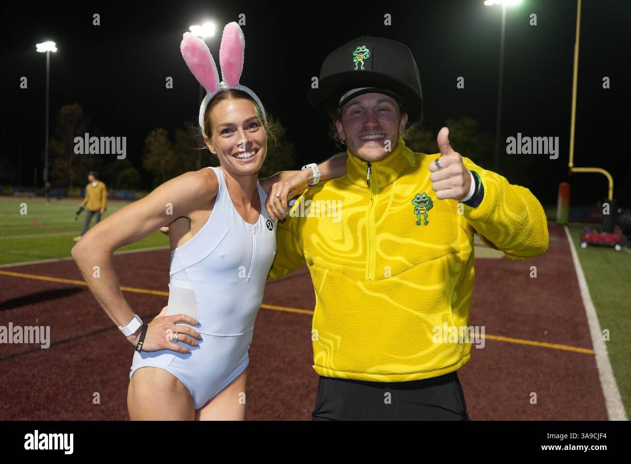 Colleen Quigley (left) and Billy Cvecko pose during the TEN, Saturday ...