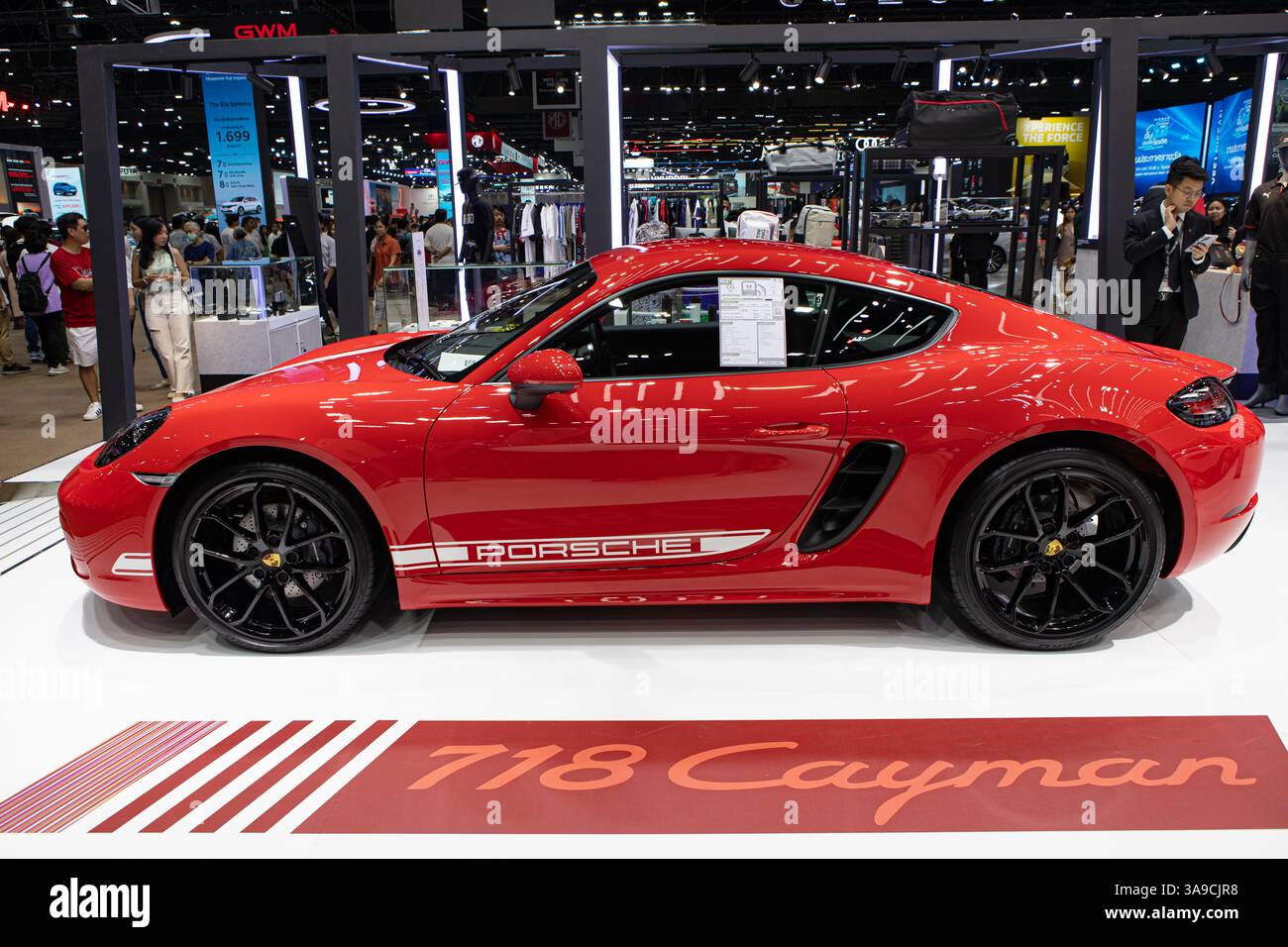 Bangkok, Thailand. 29th Mar, 2025. Porsche 718 cayman is displayed at ...