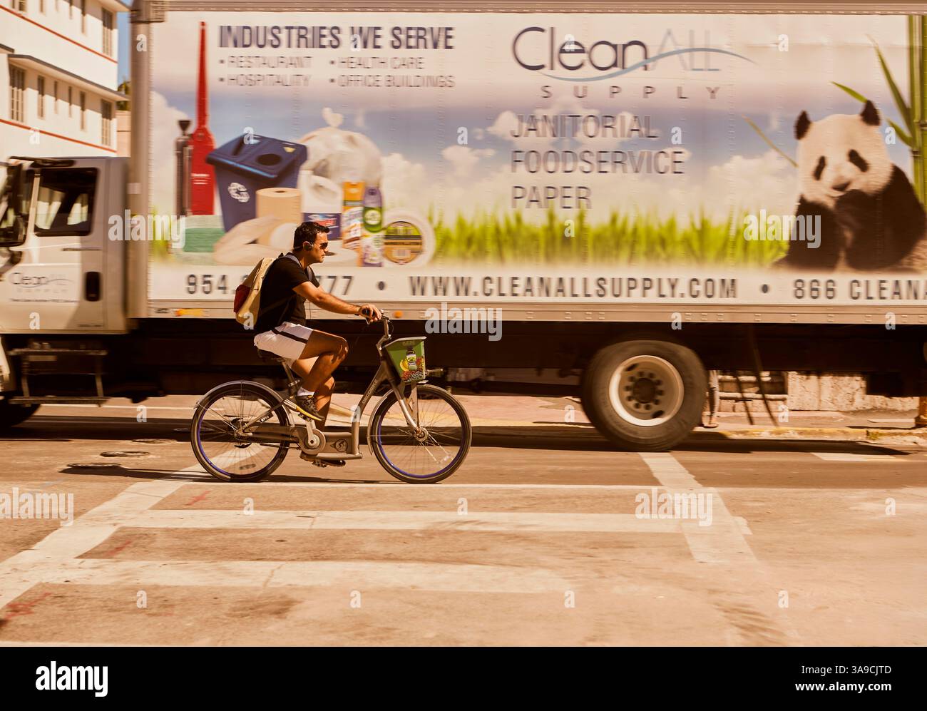 "Riding Through Ocean Drive, Miami Beach Stock Photo - Alamy