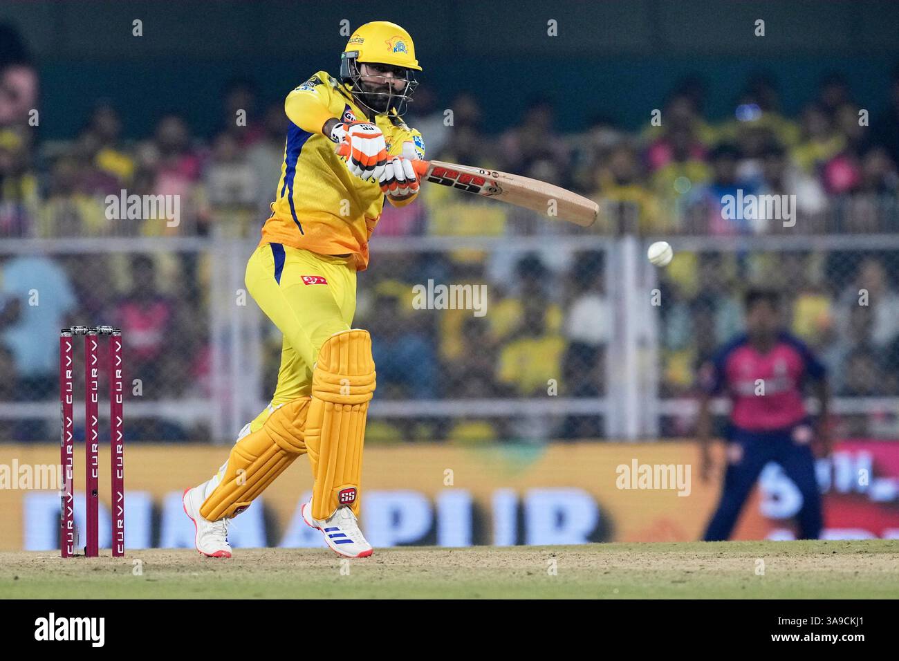 Chennai Super Kings' Ravindra Jadeja bats during the Indian Premier ...