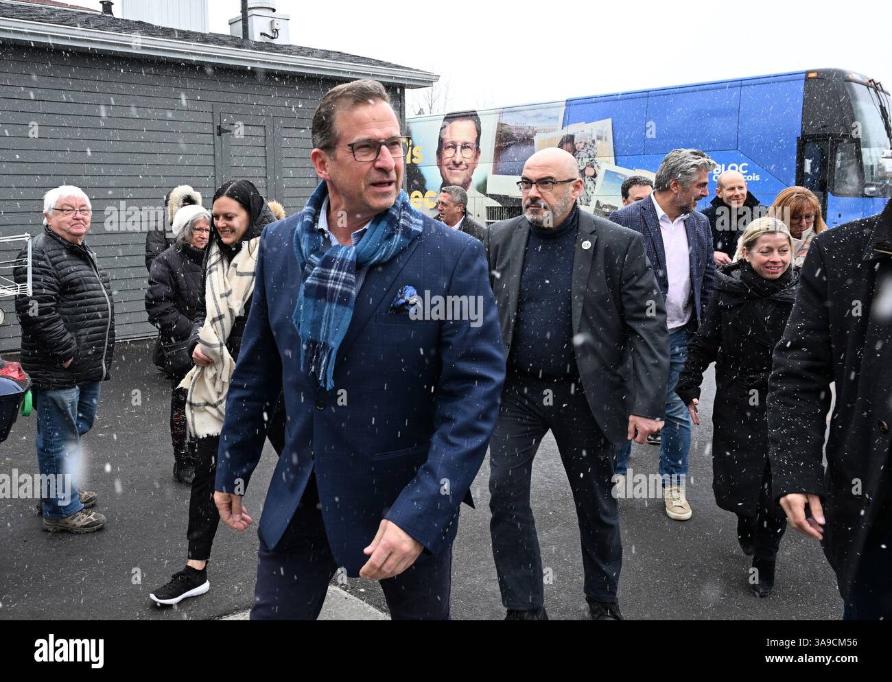 Victoriaville, Canada. 30th Mar, 2025. Bloc Quebecois Leader Yves ...