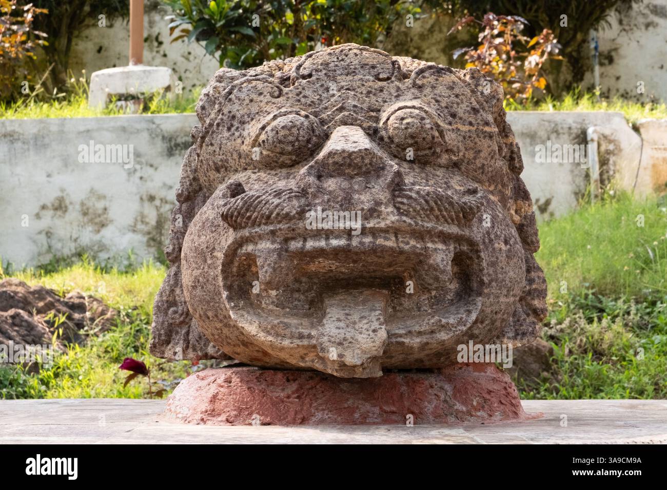 A sculpture of a vyala (Vidala/Yali) at the entrance display of the ...