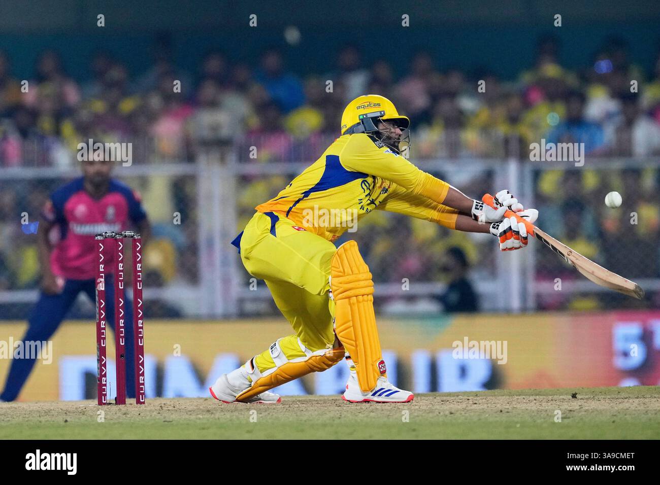 Chennai Super Kings' Ravindra Jadeja bats during the Indian Premier ...