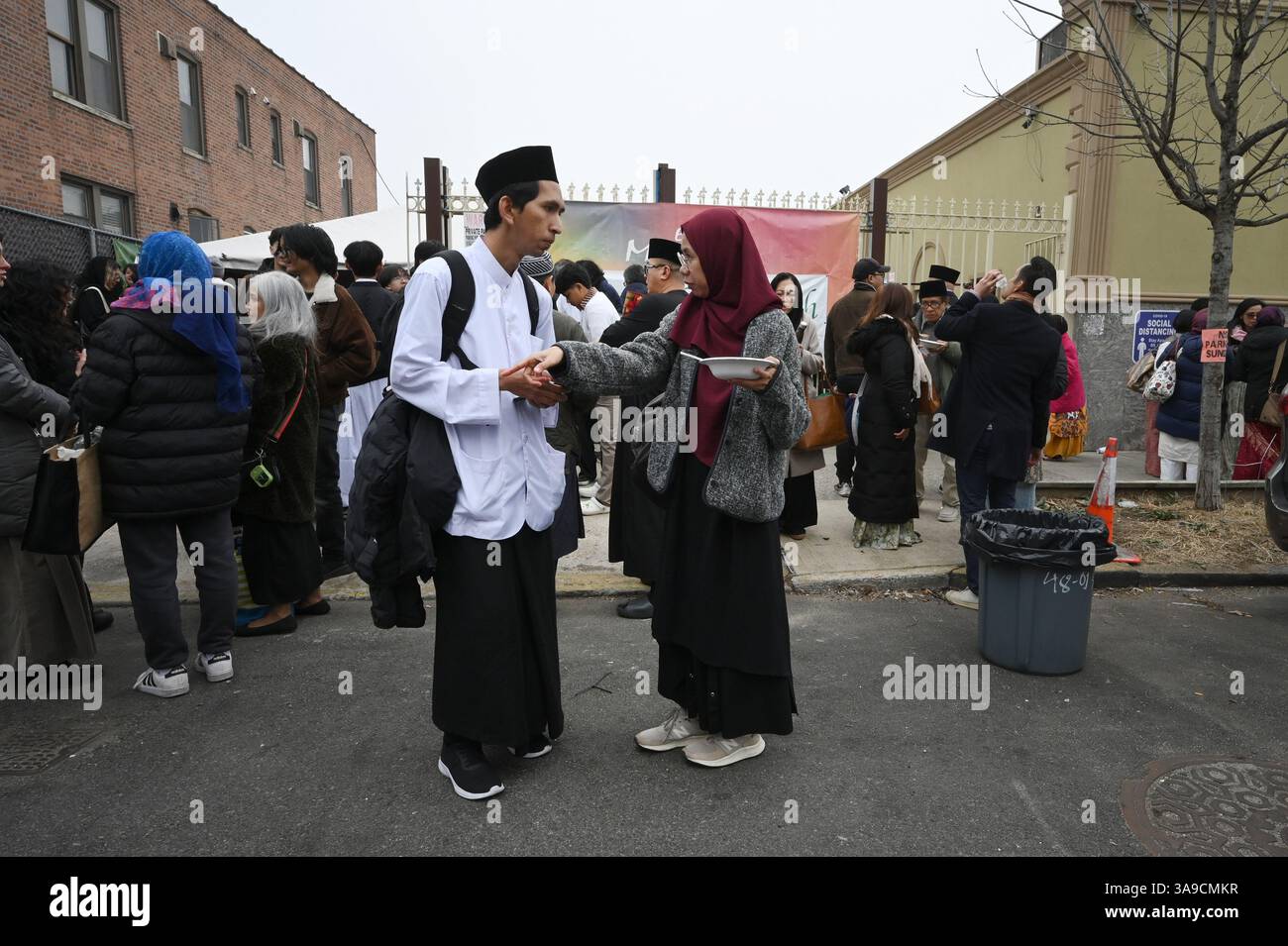 New York, USA. 30th Mar, 2025. Members of the Indonesian Muslim ...