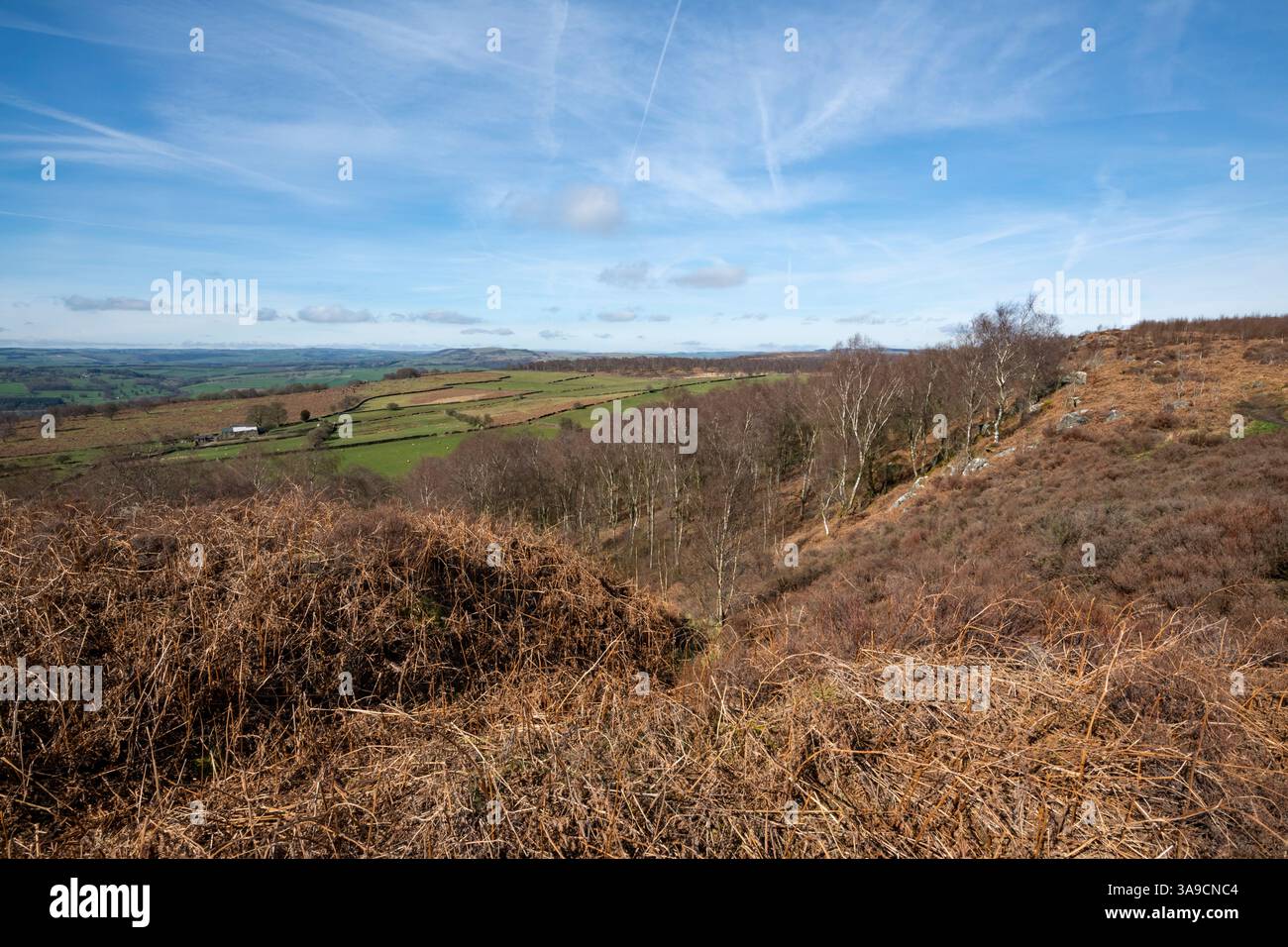 View from Birchen Edge in the Peak District national park, Derbyshire ...