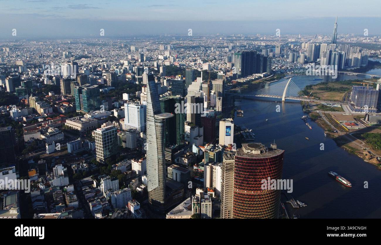 Ho Chi Minh City, Vietnam - Jan. 1, 2023: Saigon river, the Ba Son ...