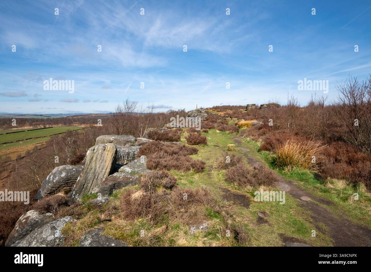 View from Birchen Edge in the Peak District national park, Derbyshire ...