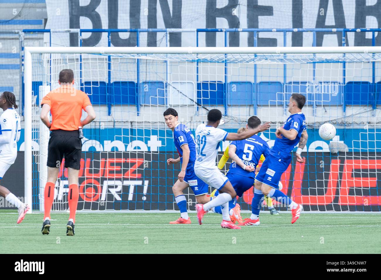 Lausanne, Switzerland. 30 March, 2025: Teddy Okou (forward) of FC ...