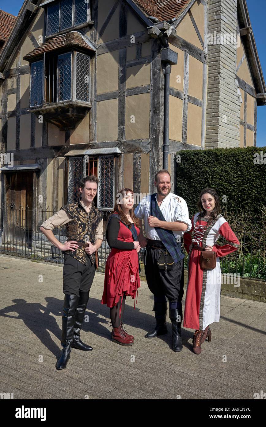 Shakespeare actors in period costume, performing at the birthplace of ...