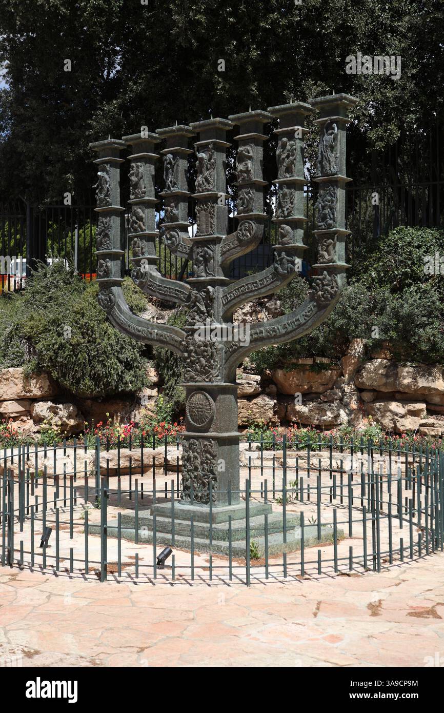 The Knesset Seven Candle Sticks Bronze Menorah made by British sculptor ...