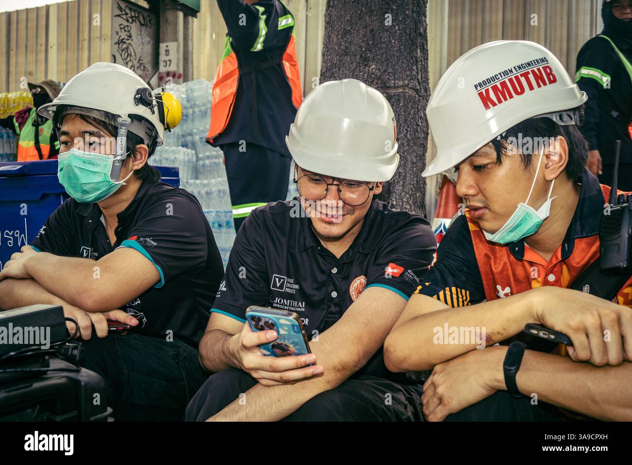 Bangkok, Thailand, March 29, 2025. Rescuers use robots to find ...