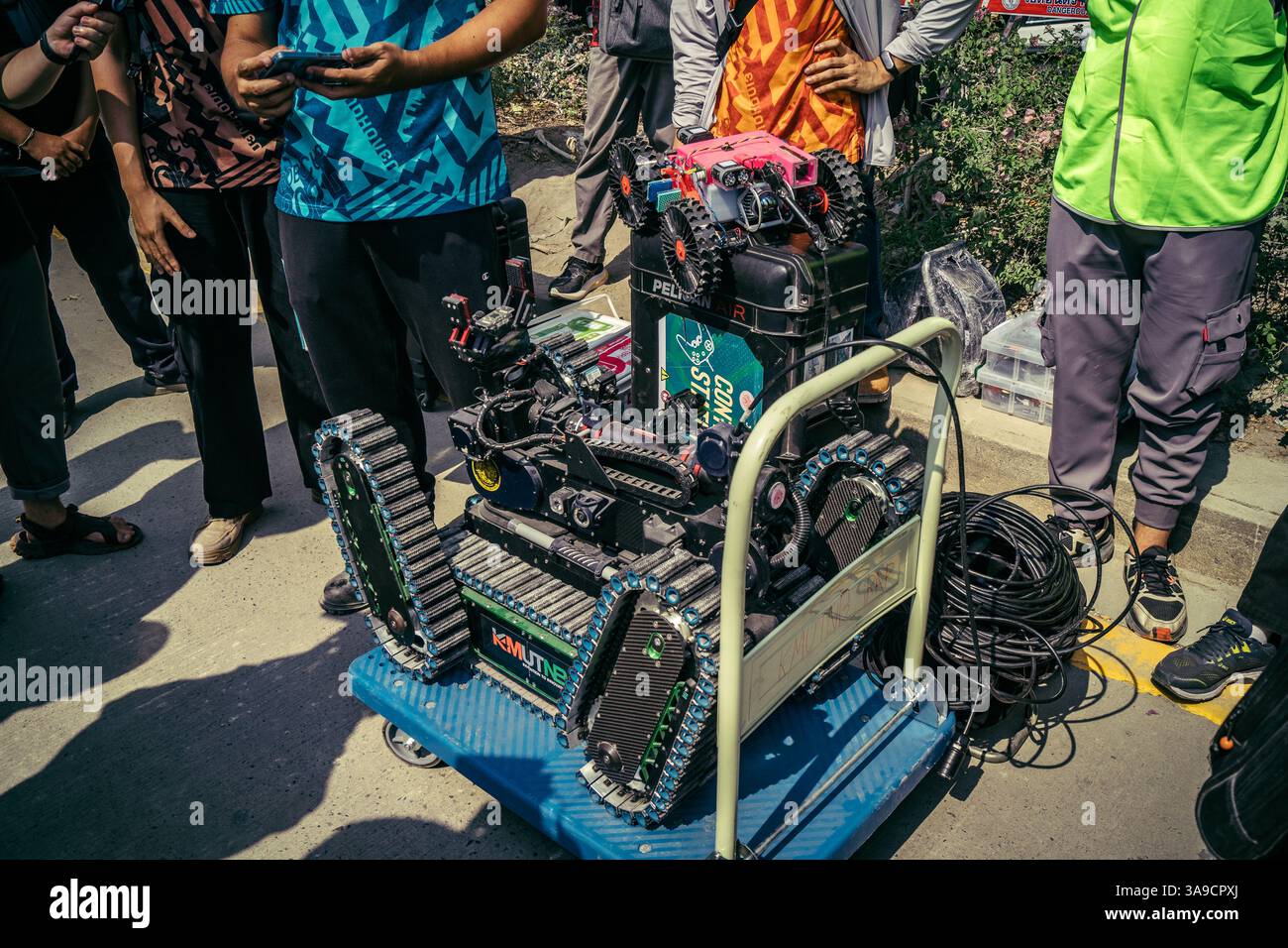 Bangkok, Thailand, March 29, 2025. Rescuers use robots to find ...