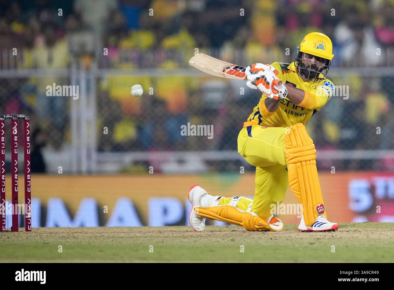 Chennai Super Kings' Ravindra Jadeja bats during the Indian Premier ...