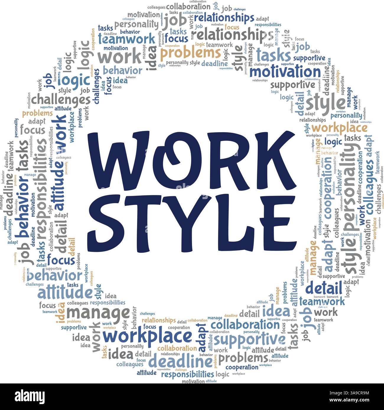 Work Style word cloud conceptual design isolated on white background Stock Vector Image & Art ...