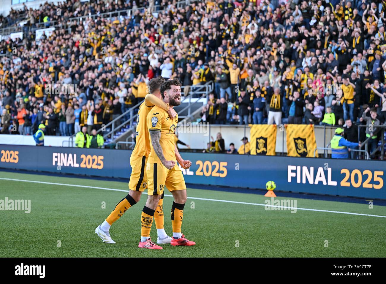 Falkirk, Scotland, UK. 30th March, 2025. Livingston captain Jamie ...
