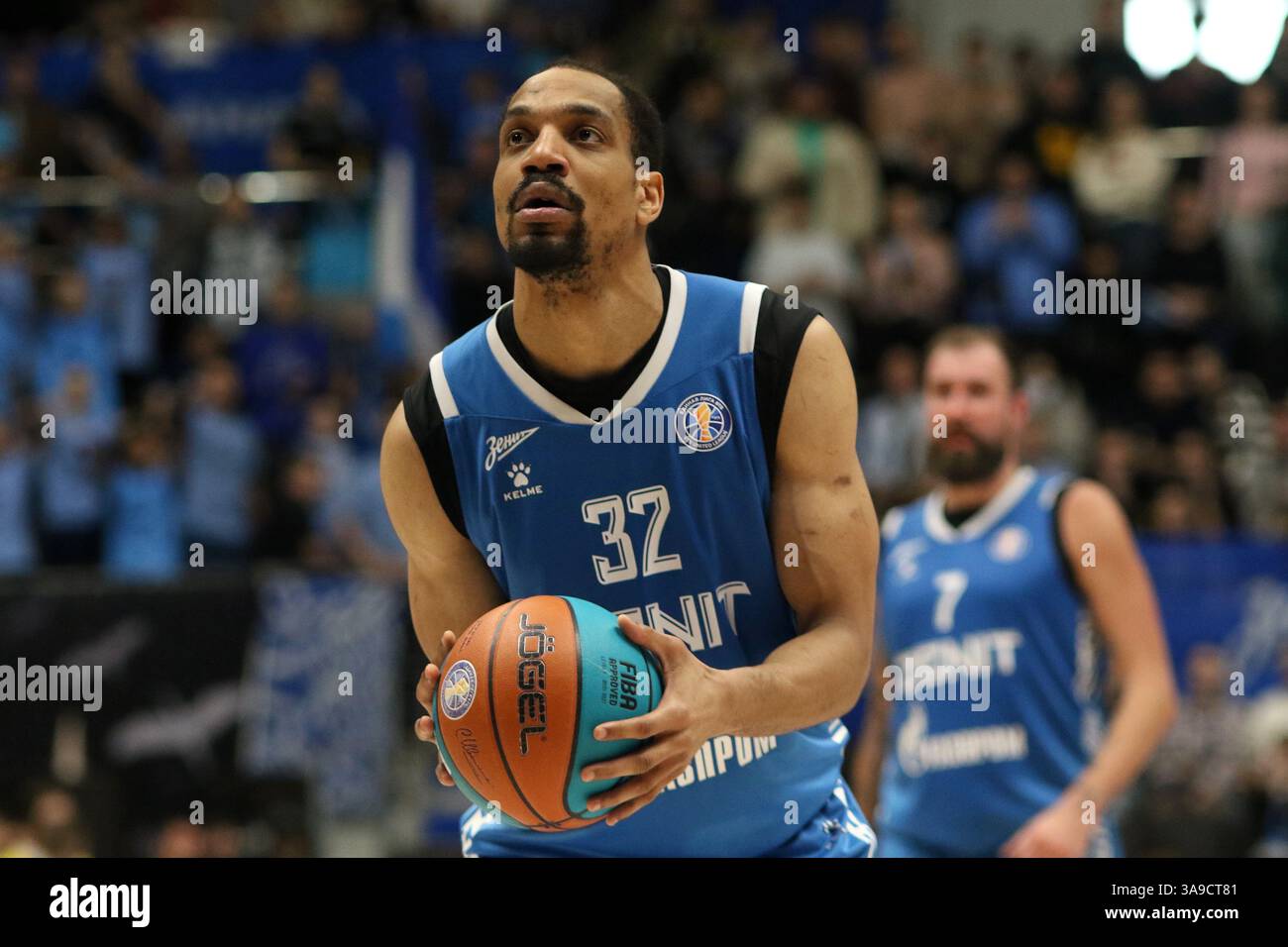 Vince Hunter (32) of Zenit in action during the VTB United League ...