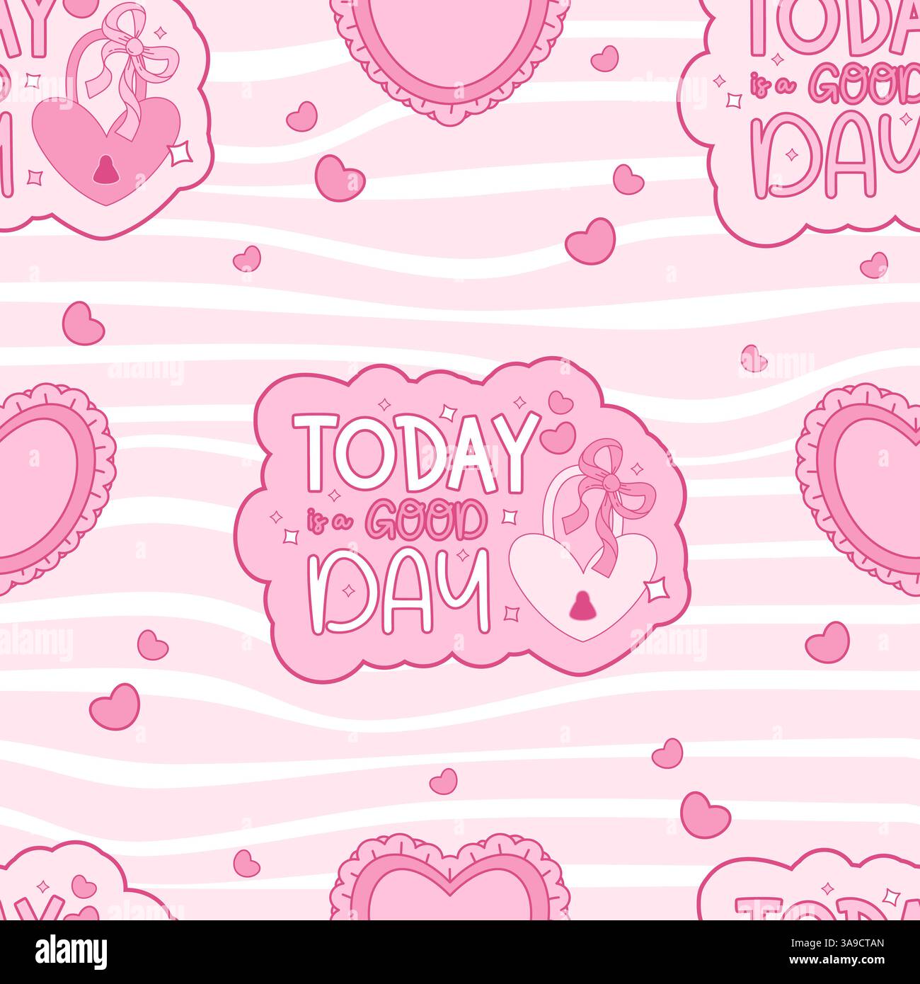 Vintage Coquette Pink Seamless Pattern. Motivational Quote Lettering ...