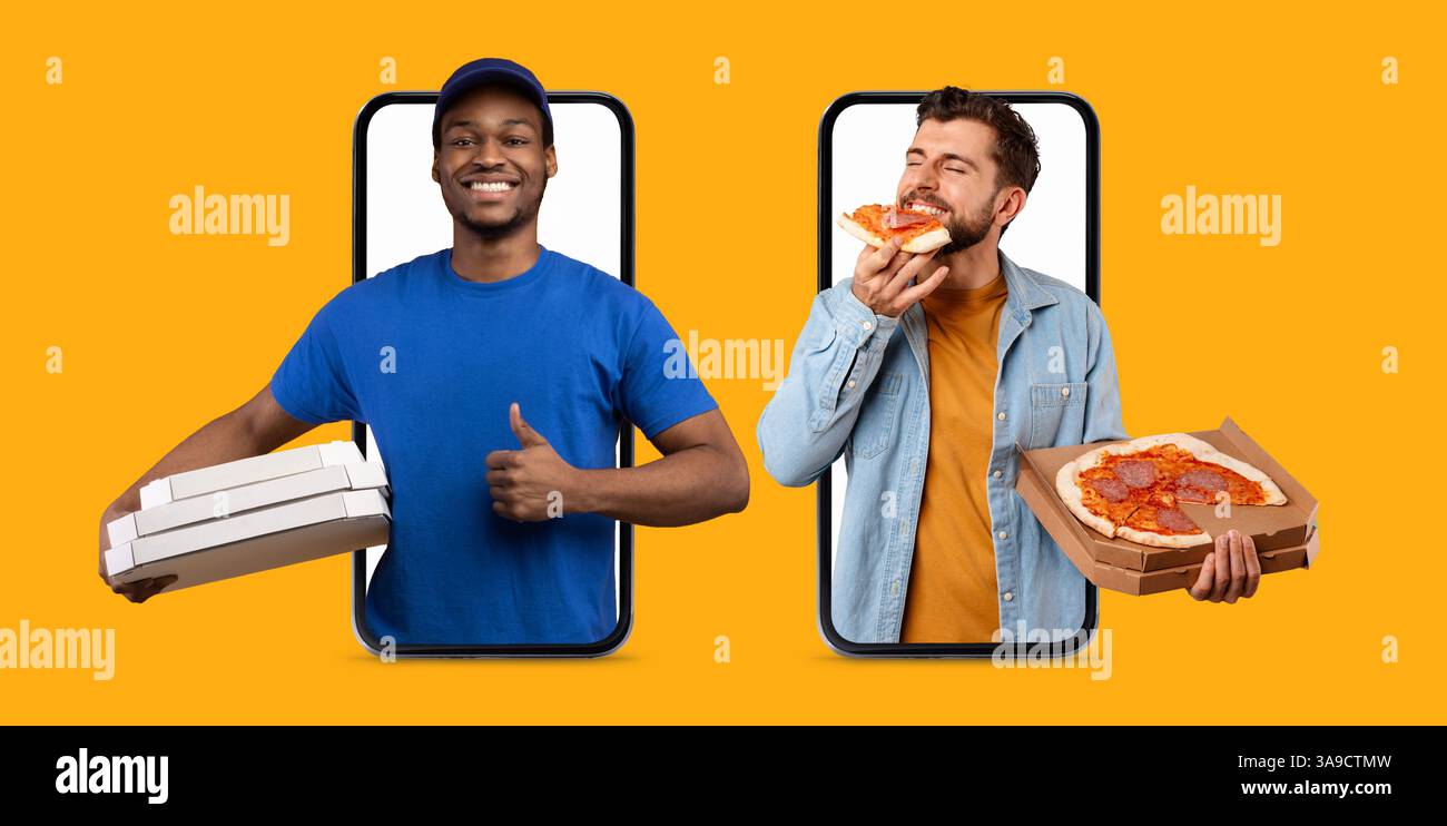 Happy customer ordering big hi-res stock photography and images - Alamy