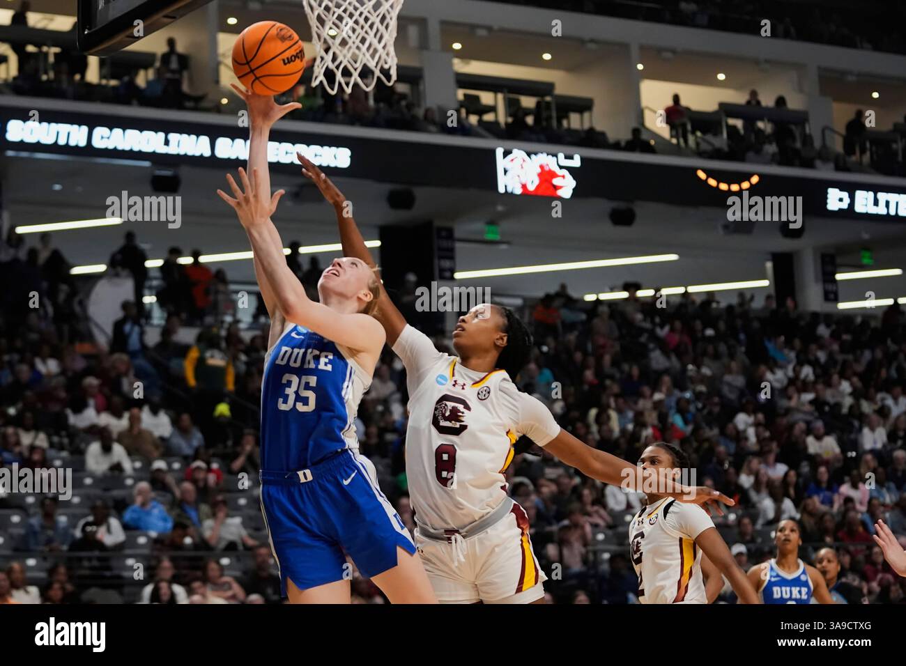 Duke forward Toby Fournier (35) goes to the basket against South ...