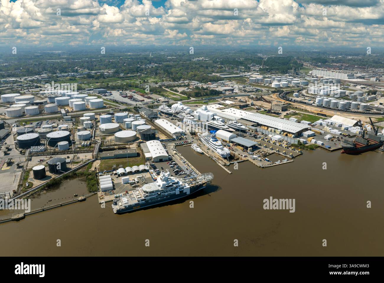 Commercial shipyard dock for luxury sea yachts manufacturing ...