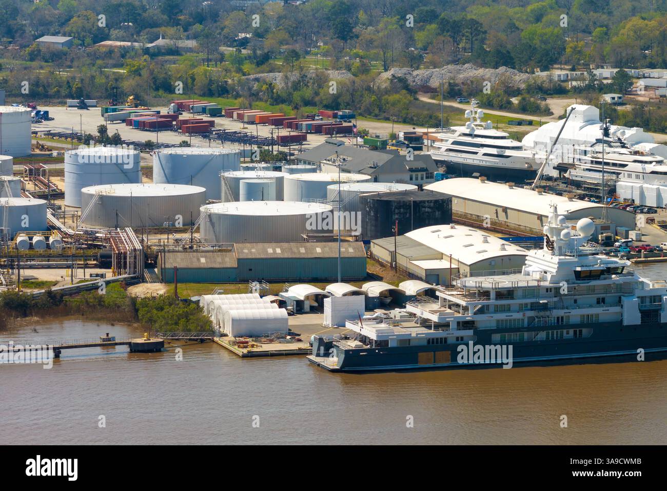 Commercial shipyard dock for luxury sea yachts manufacturing ...
