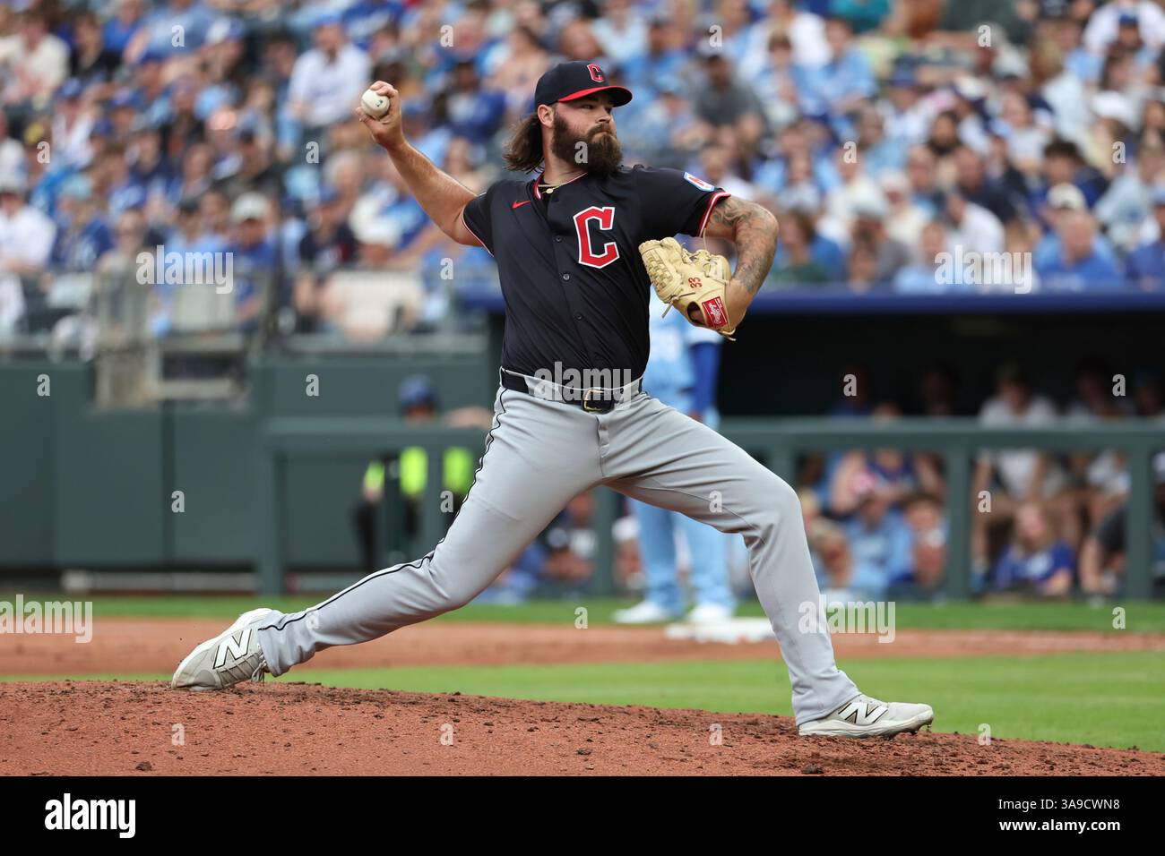 Kansas City Mo March 29 Cleveland Guardians Pitcher Hunter Gaddis
