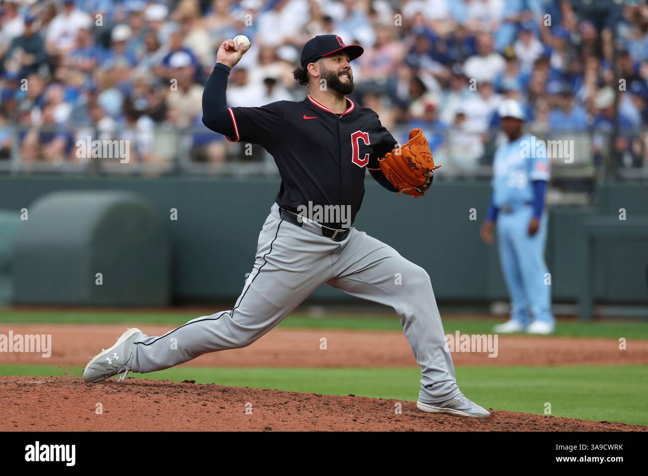 KANSAS CITY, MO - MARCH 29: Cleveland Guardians pitcher Jakob Junis (16 ...