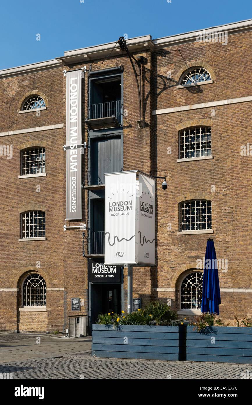 LONDON, UK - MARCH 26, 2025: Closeup of Signs outside Museum of London ...